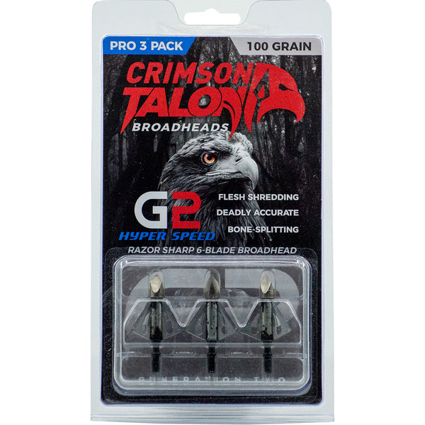 Crimson Talon G2 Hyper Speed Broadheads 100 gr. 3 pk. - Hunting Giant