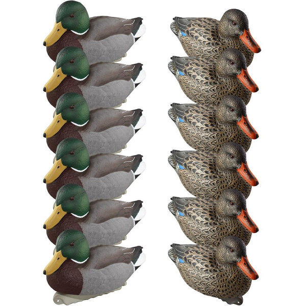 Cupped Finishing Mallards Decoys 6 Drakes 6 Hens - Hunting Giant